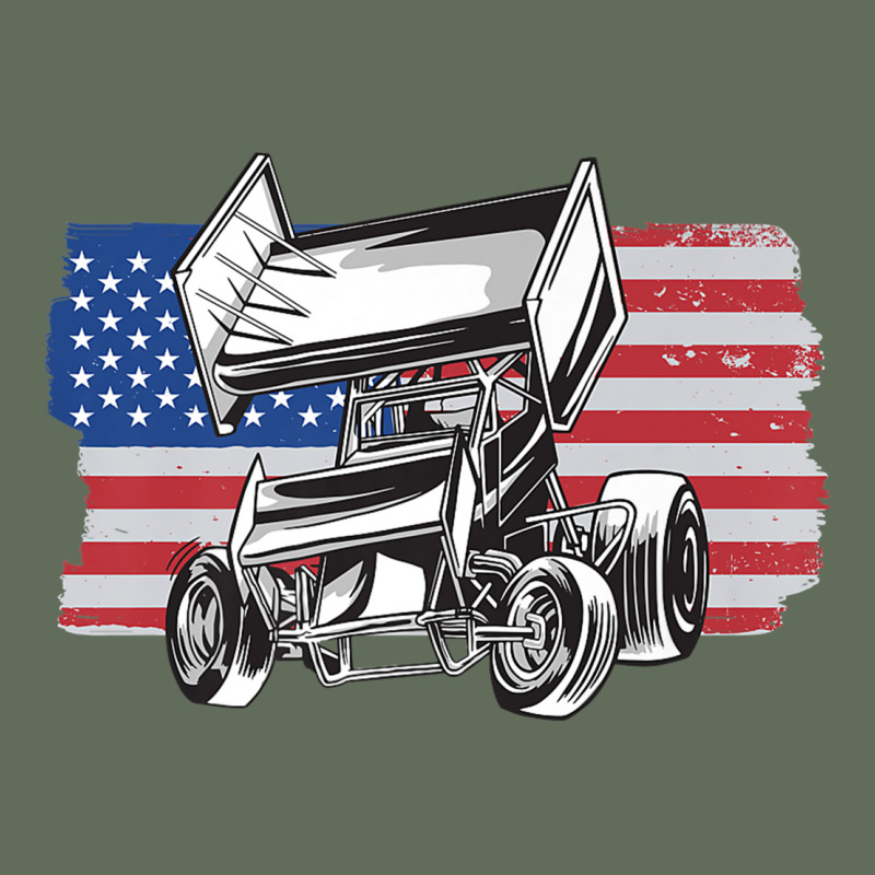 Sprint Car Racing Usa Flag Premium T-shirt By Studioelite - Hatpublic