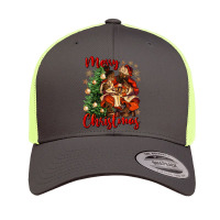 Merry Christmas Black Santa With Black Kid Girl Retro Trucker Cap By ...