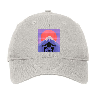 Japanese Sumo Wrestler In Mawashi Japan Mt. Fuji A Adjustable Cap By ...