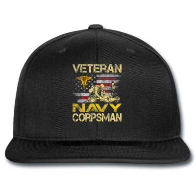 Proud Veteran Navy Corpsman Flag Vintage 4th Of July Snapback By ...