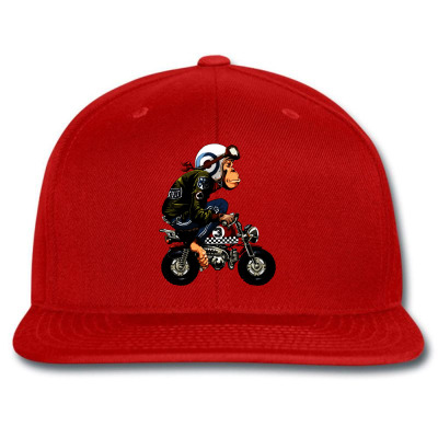 Monkey Bike Cartoon Snapback By Artmosaic - Hatpublic