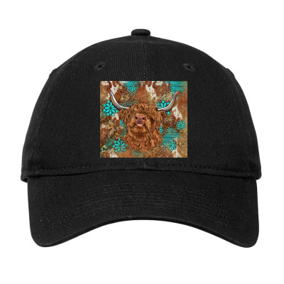 Highland Cow Turquoise Gemstones Western Patterns Adjustable Cap By ...
