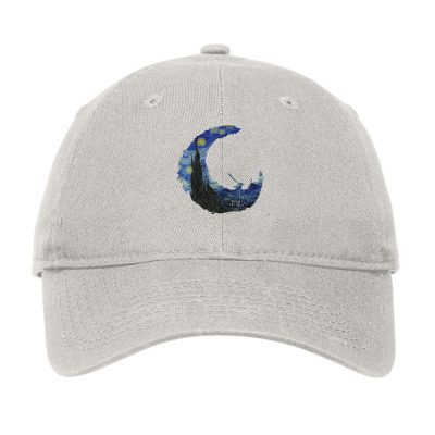 Vincent Van Gogh Starry Night Crescent Moon Art Adjustable Cap By ...