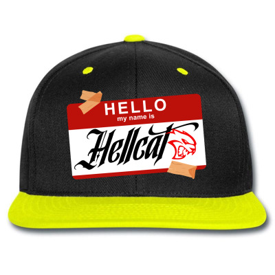 Hello My Name Is Hellcat License Plate Printed Hat By Floraart - Hatpublic