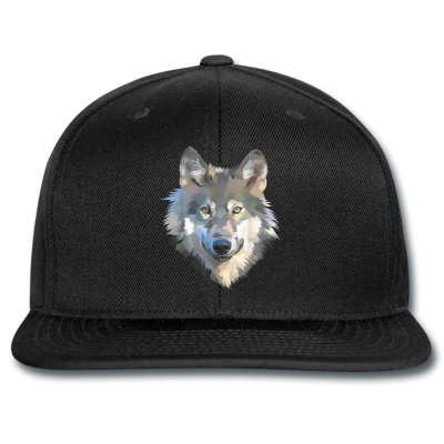 Realistic White Wolf, Realistic Animal Print With Colors Printed Hat By ...