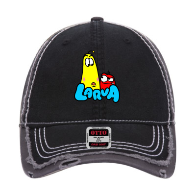 Larva Cartoon Distressed Cap By Studioelite - Hatpublic