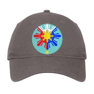 Pinoy Filipino Philippine Flag Sun Adjustable Cap - Leatherette Patch ...