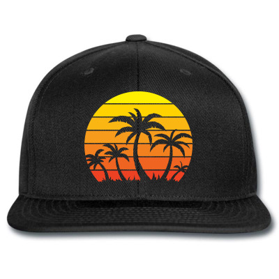 Retro Vintage Tropical Sunset And Palm Trees Snapback By Fizzgig ...