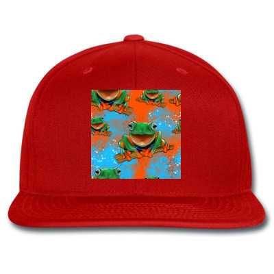 Funny Frogs Seamless Pattern Printed Hat By Hra Design Shop - Hatpublic