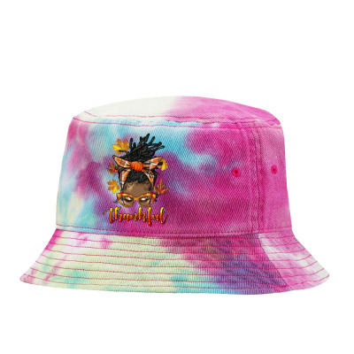 Thankful Black Messy Bun Locs Hair Tie Dyed Bucket Hat By Hra Design ...
