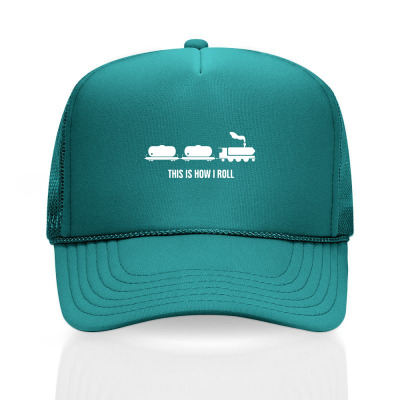 Rail Crew Railroad Train Conductor High Crown Trucker Hat By Pixelflow ...