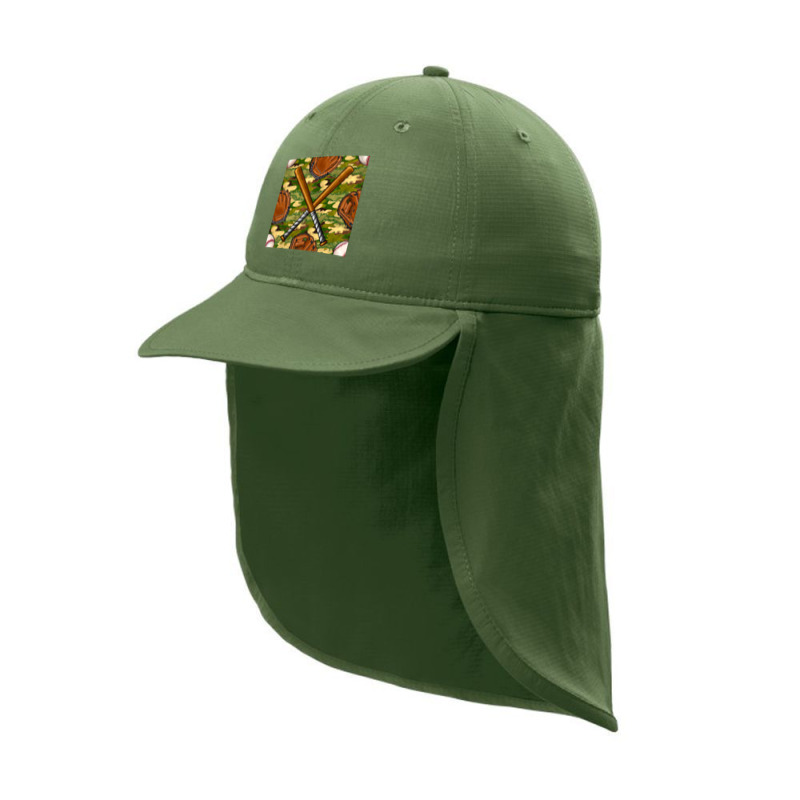 Baseball Bat And Gloves With Camouflage Seamless Pattern Sun Shade Cap ...