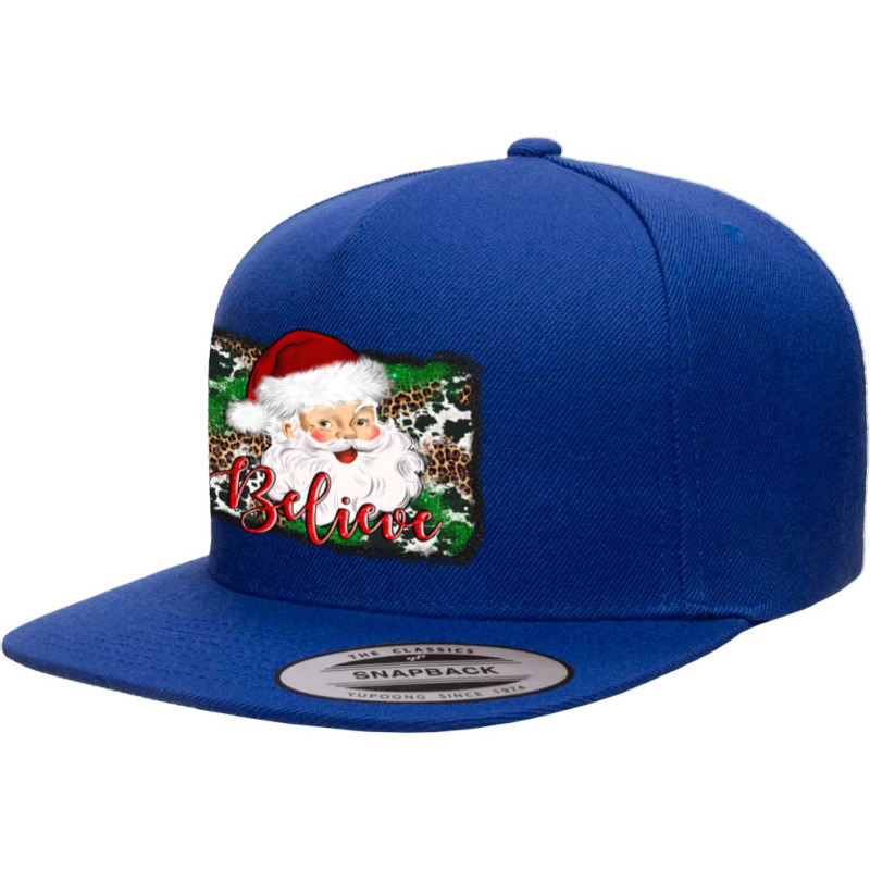 Believe Santa 5 Panel Snapback Cap By Adodesignshop - Hatpublic